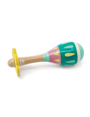 Set Musical Madera Pavo Real con Pandereta, Maraca y Mini Flauta